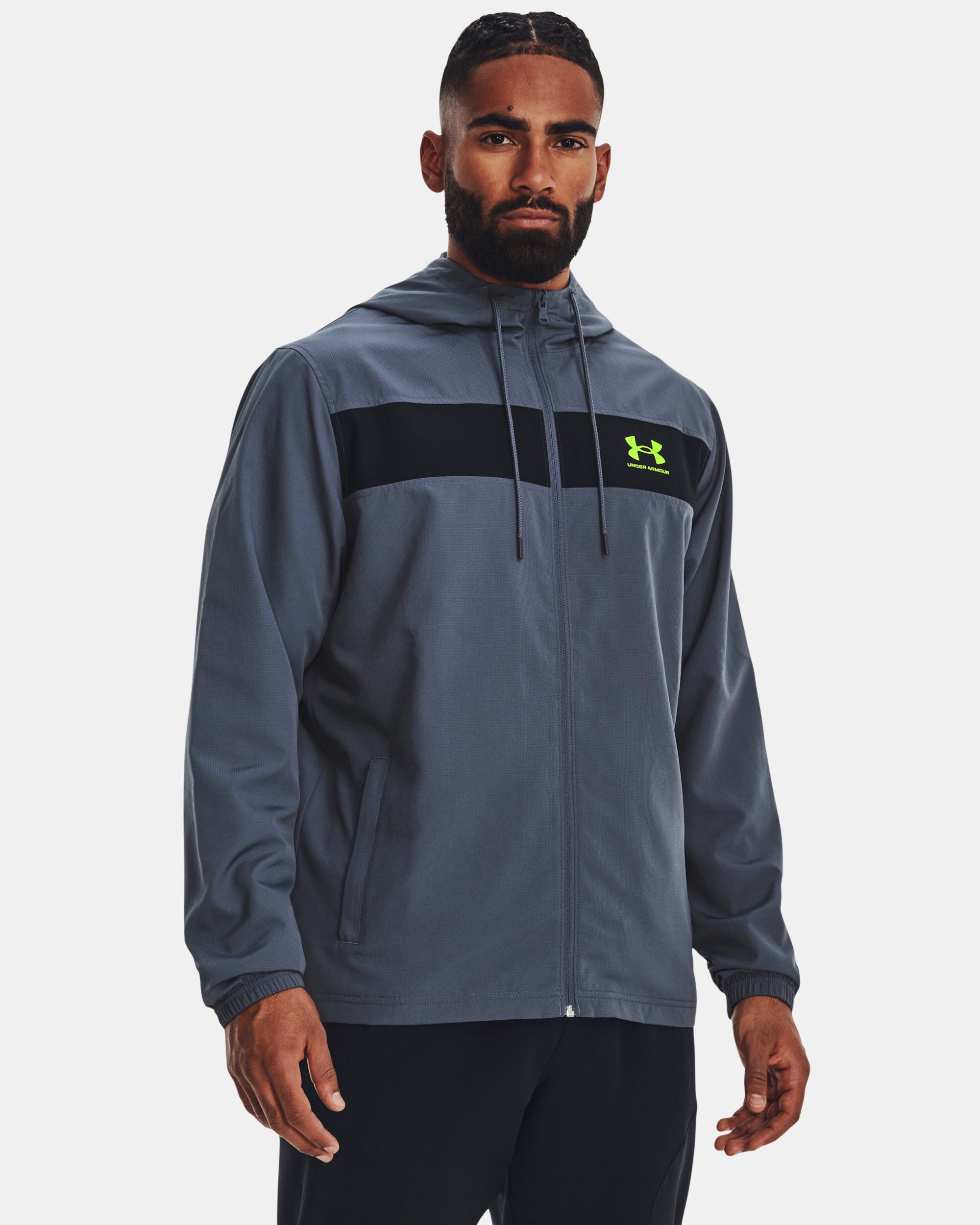 Buy Men's UA Sportstyle Windbreaker Jacket Grey in Dubai, UAE | Under ...