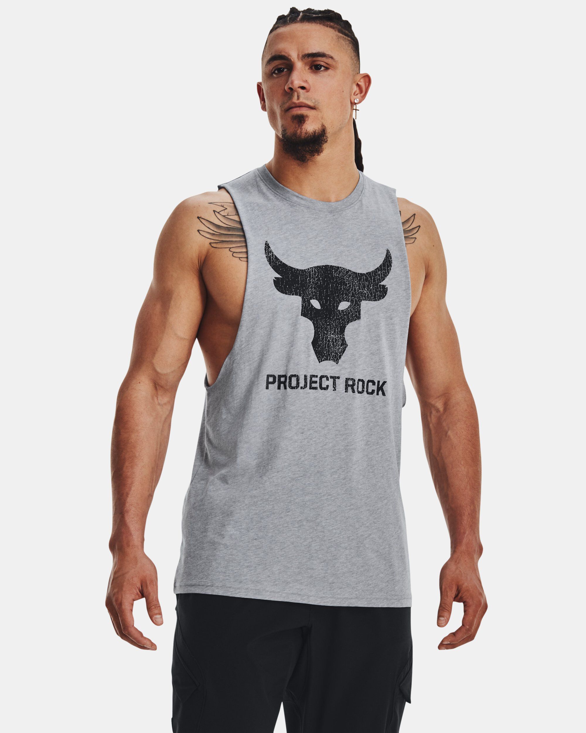 Buy Men's Project Rock Brahma Bull Tank Grey in Dubai, UAE | Under Armour