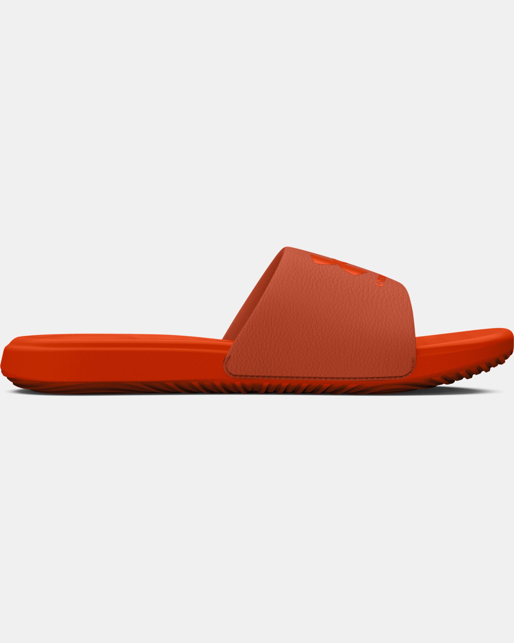 Orange under armour slides store
